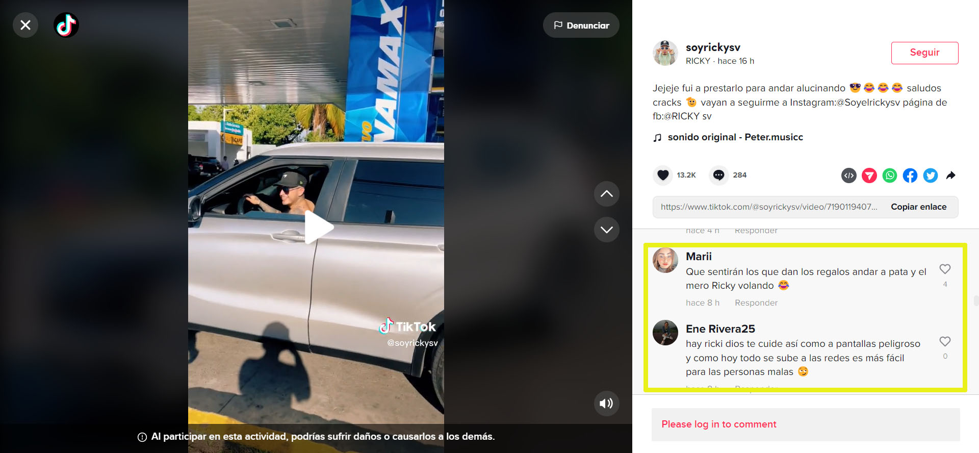 El Ricky exhibe su nueva camioneta full extras y esta es la reacción de ...